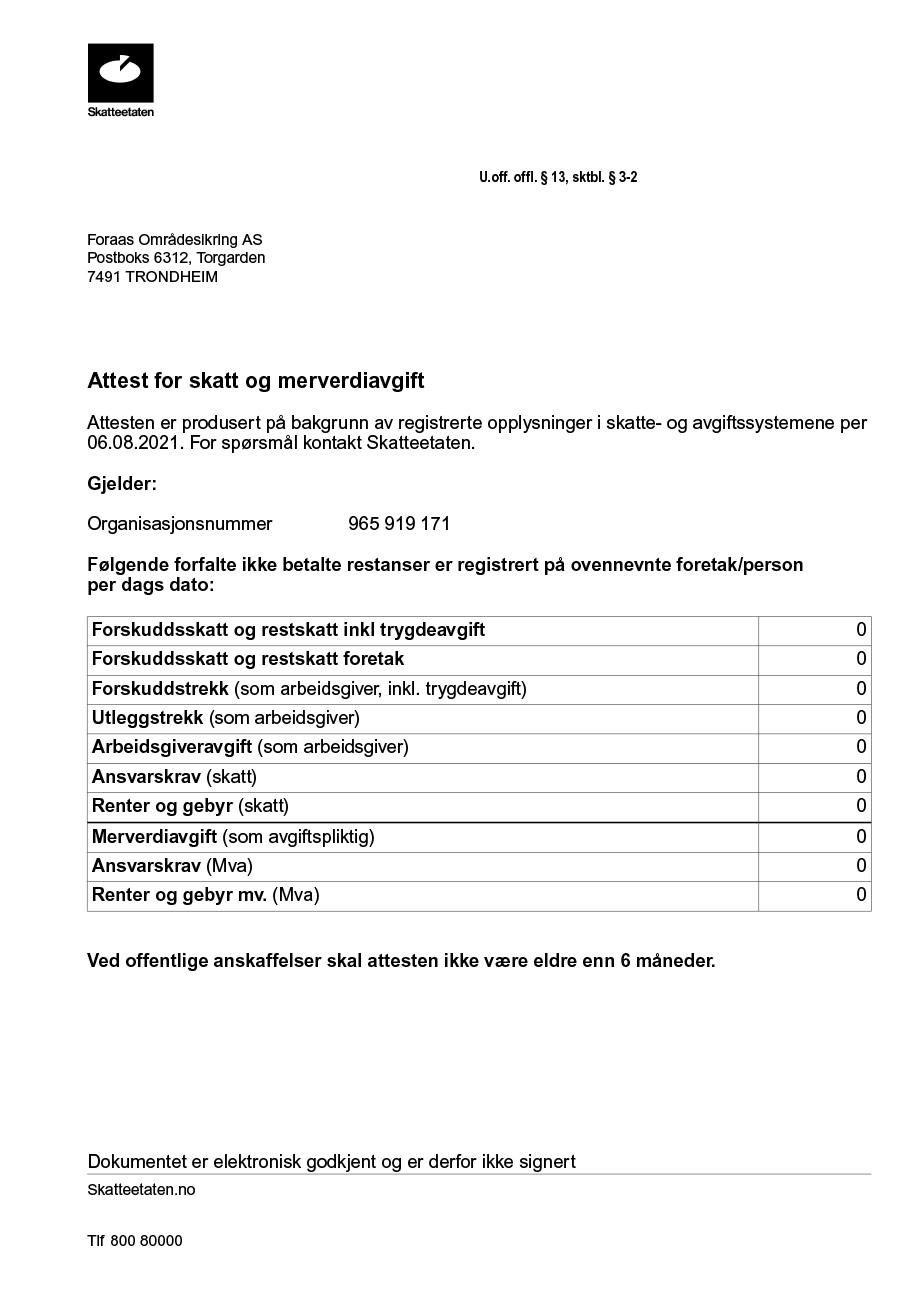 Attester og sertifiseringer – Foraas.no